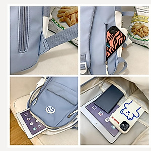 srdmuph Kawaii Backpack with Cute Accessories Pendant Travel Casual Daypack Outdoor Laptop Bag Waterproof Women Men (Purple)