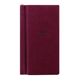 Letts Note Origins Collection Slim Pocket Size Notebook with Gold Pen, Ruled, 240 Pages, Cream Paper, 5.75" x 2.75", Chocolate (B090013)
