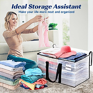 BlissTotes Moving Bags, 8-Pack Storage Bags with Zipper, Moving Bags Heavy Duty Extra Large, Moving Supplies, Clear Packing Bags, Reinforced Handles and Tag Pocket & Collapsible Moving Bags (125L)