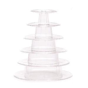 Candora 6 Tiers Round Macaron Tower Cake Stand dessert Display Rack for Wedding Birthday
