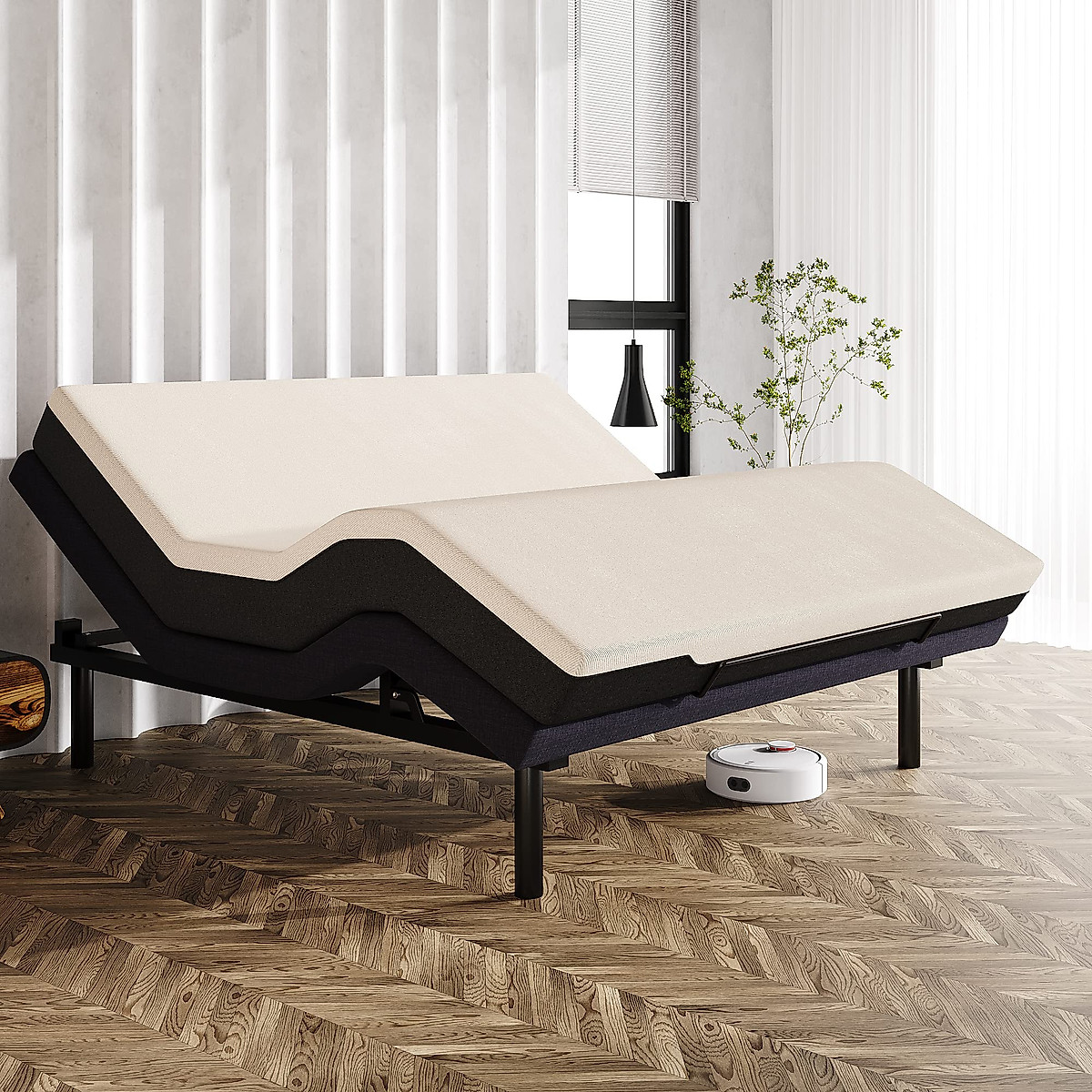 MUTICOR King Size Adjustable Bed Frame Ergonomic Bed Base with Independent Head and Foot Incline, Wireless Remote, Quiet Motor, Anti-snore, Zero-Gravity, Quick Assembly, 2023 Model, Thick