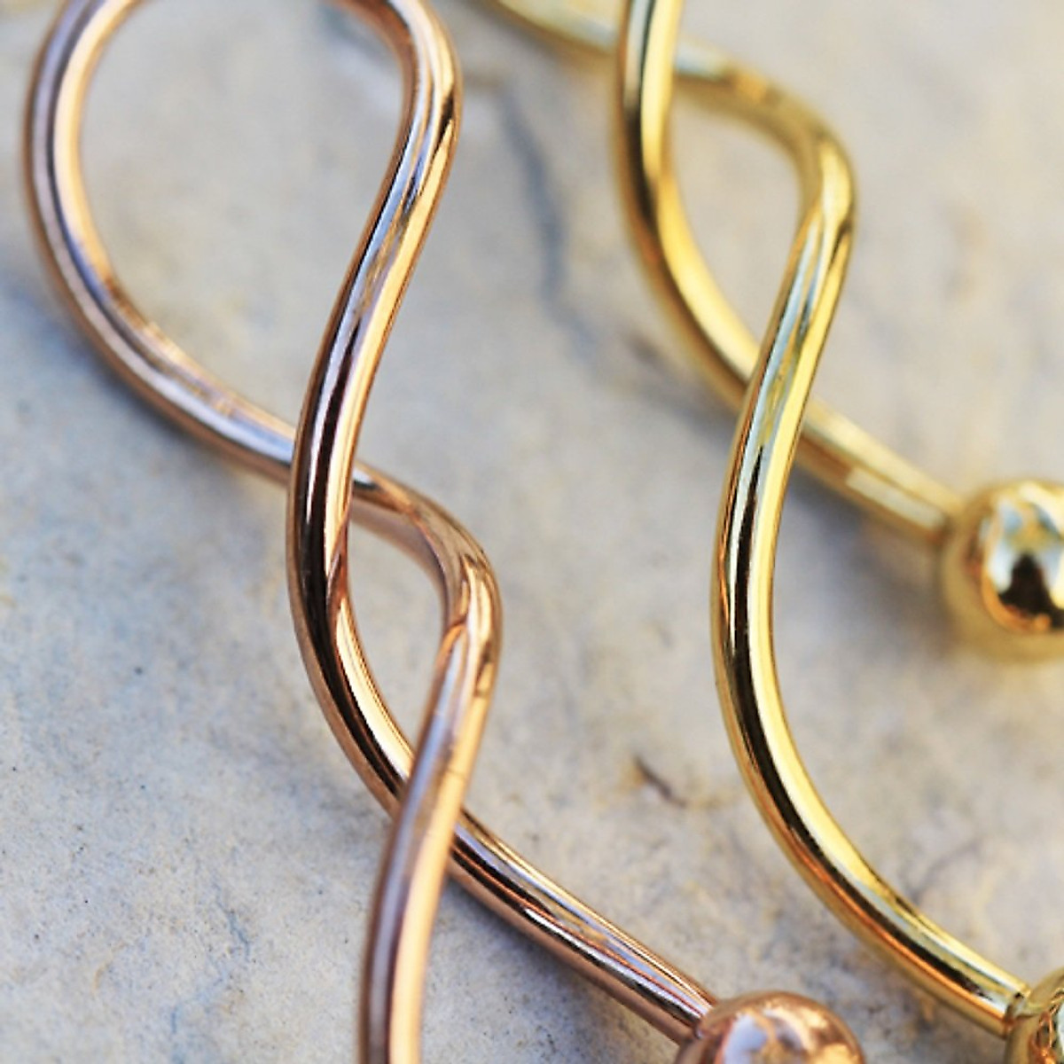 Gold Plated Spiral WildKlass Navel Rings (14GA Yellow Gold)