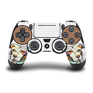 Head Case Designs Officially Licensed Michel Keck Pitbull Art Mix Matte Vinyl Sticker Gaming Skin Case Cover Compatible With Sony PlayStation 4 PS4 Console and DualShock 4 Controller Bundle