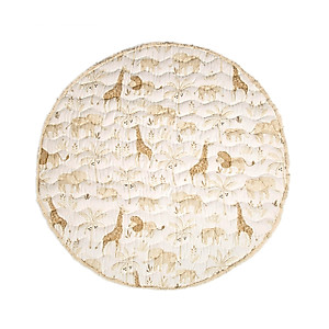 Crane Baby Activity Mat, Infant and Baby Quilted Playmat for Boys and Girls, Safari Animal, 40” x 40”