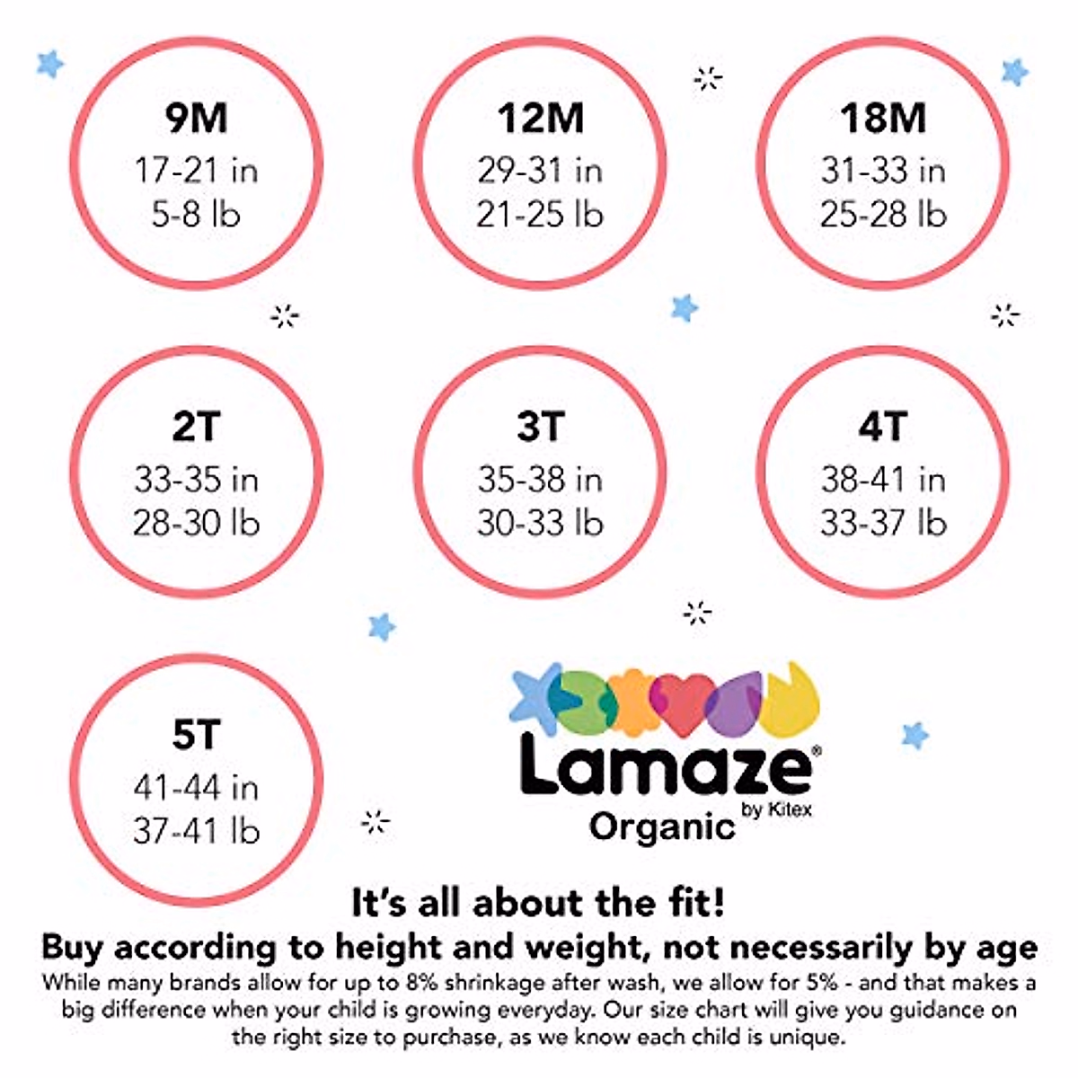 Lamaze Organic Baby Baby Boys' Toddler Stretchie One Piece Sleepwear, Footed, Zipper, Grey Bear Print, 2T