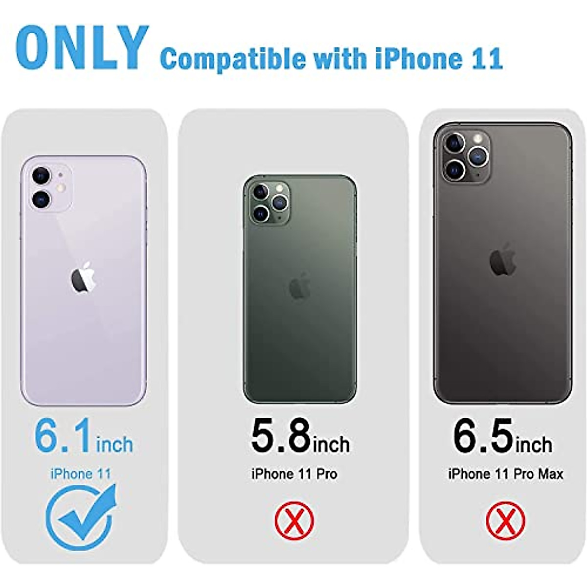 NGB Compatible with iPhone 11 Case with Tempered Glass Screen Protector, Ring Holder/Wrist Strap, Girls Women Liquid Bling Sparkle Floating Glitter Cute Phone Case (Pink/Aqua)