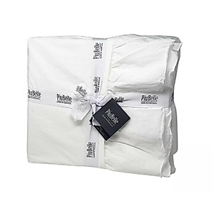 Piubelle Piu Belle Portugal Luxury Queen Size 3 Piece White Ruffle Duvet Cover Set Premium Quality 100% Cotton Shabby Chic Style