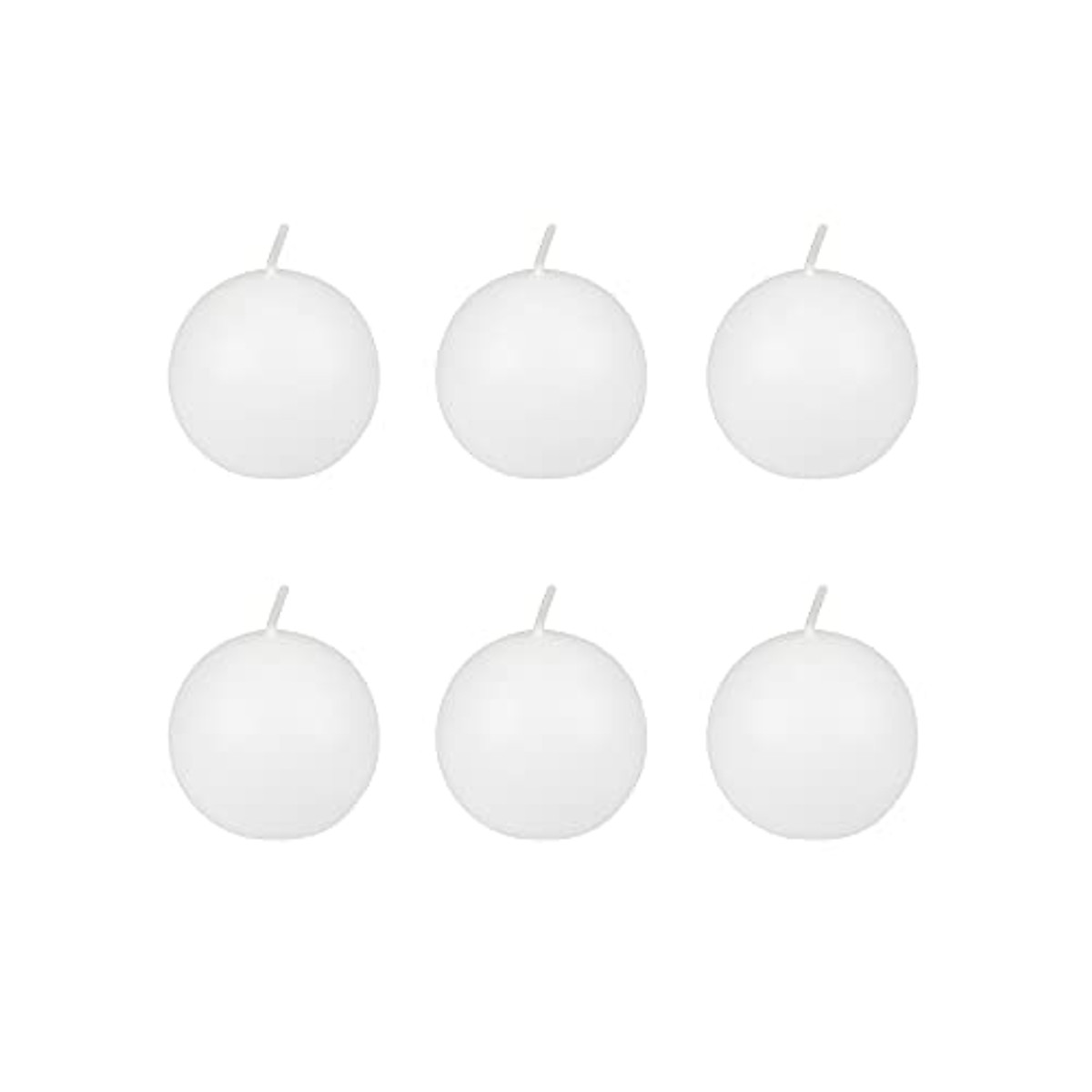 Zest Candle CBZ-014 6-Piece Ball Candles, 3-Inch, Whit, 3 in, White, 6 Count
