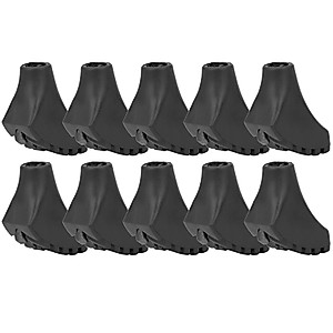 RiToEasysports 10Pcs Walking Stick Pad PVC Lightweight Trekking Pole Replacement Tips with 11mm Interface Inner Diameter
