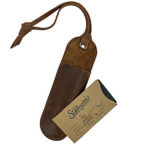 Hide & Drink, Corkscrew Holder with Strap Handmade from Full Grain Leather - Classy Wine Opener Case, Waiter Accessory - Bourbon Brown