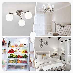 SHINESTAR 2-Pack Refrigerator Light Bulb, 5 Watt (40W Equivalent), Waterproof A15 LED Bulb, Non-dimmable Appliance Bulbs with E26 Base, 5000K Daylight