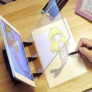 Optical Drawing Projector, Optical Drawing Projector Tracing Board DIY Sketch Painting Table Desk Tool Cell Phone Tablet Auxiliary Drawing Tool