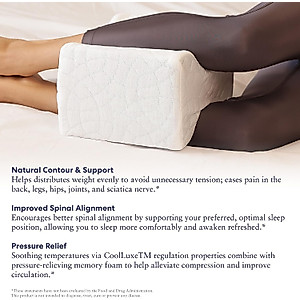 Luna [Memory Foam Knee Pillow] for Side Sleepers Featured on [The Today Show]- Orthopedic Knee & Leg Cooling Pillow, Adaptive Bed Assistance Product, Leg Pillow for Sleeping Lower Back & Hip Pain