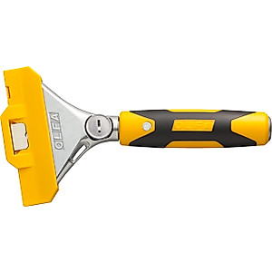 OLFA 8" Extra Heavy Duty Razor Scraper (XSR-200) - 8 Inch Steel Razor Blade Scraper Tool with Strike Tip & Non Slip Handle for Floors, Paint, Glass, Replacement Blades: OLFA BS & BSF Blades