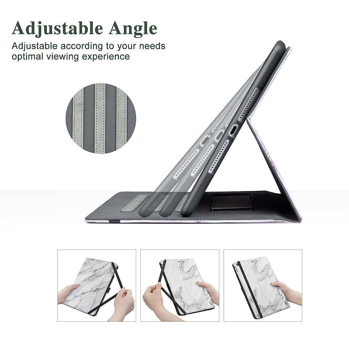 Vimorco Case for ipad 10.2 inch 7th/8th/9th Generation 2019/2020/2021 with Pocket, Multi-Angle Stand, Auto Wake/Sleep,Hand Strap with Pencil Holder for Apple ipad 10.2 (Sunflower)