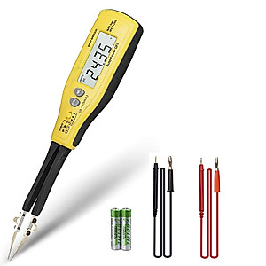 Digital SMD Tester - Auto Ranging 6000 Count, Handheld Mini DMM Resistance Ohmmeter, Capacitance Diode Continuity Battery Test, Portable Tweezers SMD Reader (ANNMETER AN-990C)