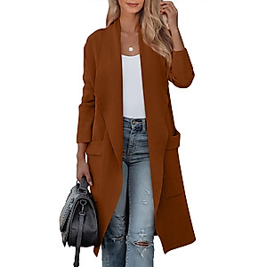 LILLUSORY Women's Oversized Dressy Cardigans 2025 Long Knit Coatigans Lightweight Winter Coat Fall Sweater Jacket Caramel