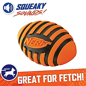 Nerf Dog 5in Spiral Squeak Football - Orange/Black