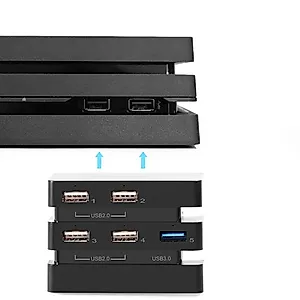 High Speed 5-Port USB Hub 2.0 & 3.0 Expansion Hub Controller Adapter for Pro Game Console, Led Indicators