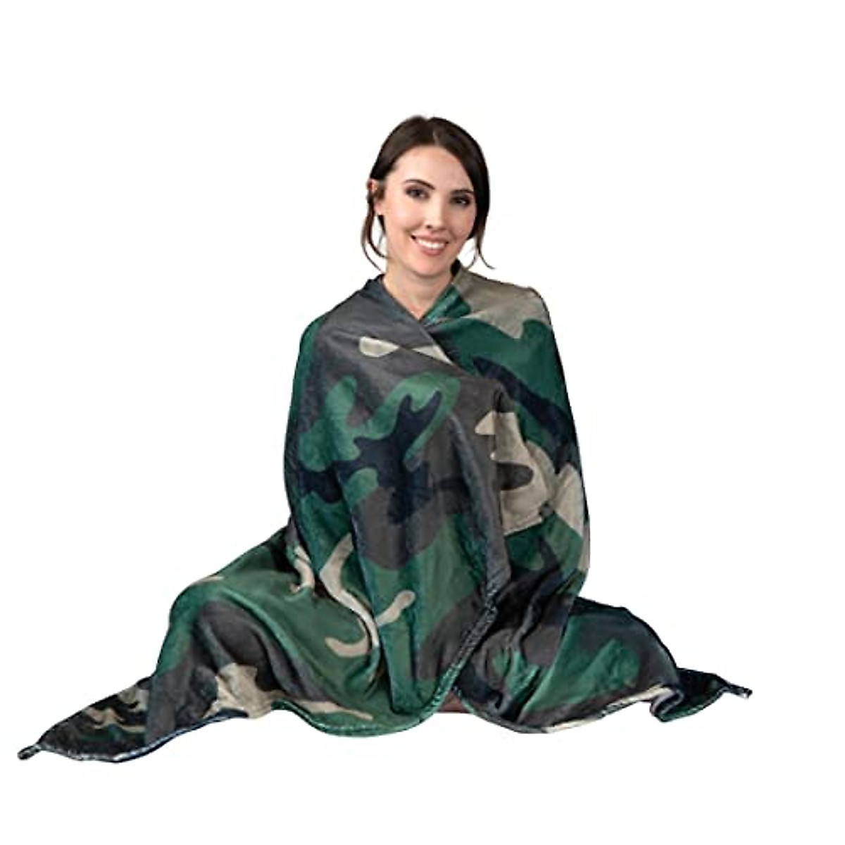 Camouflage Throw Blanket, Extra-Large Super-Soft Camo Blanket for Men, Women, Boys and Girls, Teens, Children, Lightweight Fleece Cammo Blanket (50in x 60in) Warm Plush and Cozy Throw for Bed or Couch