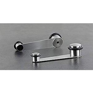 EVI | Rotating Doorstop | for Doors up to 2.75'' Thick | Black Rubber | Stainless Steel Matte Finish | Includes Screw + Anchor | Mod I-152