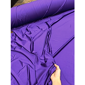 Premium Yoga Nylon Spandex Fabric - Ultra-Soft & Stretchy 4-Way Stretch Fabric by The Yard - Perfect for Activewear and Swimsuit Fabric, and More -1 Yard - 58 Inch Width (Purple)