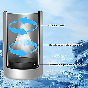 Wine Bottle Chiller, Stainless Steel Wine Cooler Bucket with Ice Pack White Wine Bottle and Champagne, Perfect Wine Accessories for Wine Lovers