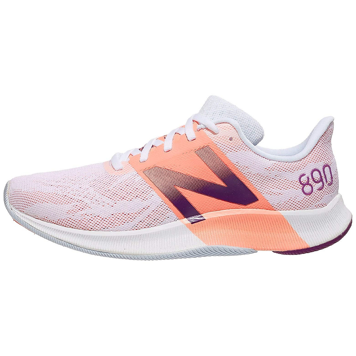 New Balance Women's FuelCell 890 V8 Running Shoe, Moon Dust/Ginger Pink/Plum, 7.5
