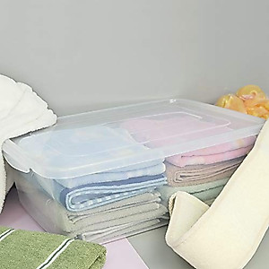 Gloreen Clear Storage Bin, 16 Quart Latch Bins/Containers/Boxes with Lid, Pack of 2