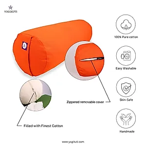 Round Yoga Bolster Blue, yoga bolster, bolster for restorative yoga, yoga pillow, yoga cushion, meditation pillow, restorative yoga