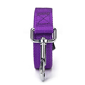 Siumouhoi Strong Durable Nylon Dog Training Leash, 1 Inch Wide Traction Rope, 6 ft 10ft 15ft Long, for Small and Medium Dog (Purple, 10 Feet)