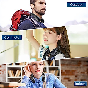 Neck Air Conditioner, Full-body Cooling Neck Fan, 8000mAh Rechargeable Wearable AC Air Conditioner with Large Cooling Plate, 3 Speeds Portable Personal Instant Neck Fan Cooler (Dark Night Black)