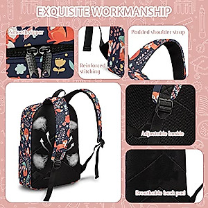 Qlonrewt Cute Lightweight Backpack for Boys Girls Durable Bookbag Laptop Daypack with Pockets for School Work Activities Travel (Fox Salmon)