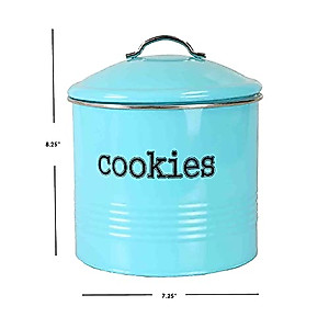 Home Basics 4.2 Liter Large Cookie Jar (Turquoise) Cookie Jars For Kitchen Counter | Cute Cookie Jar With Lid