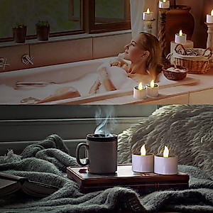 PChero Solar Candles Outdoor Waterproof, Pack of 6 LED Flameless Solar Tea Lights Candles with Dusk to Dawn Sensor for Windows Outside Lantern Porch Garden Patio Decor