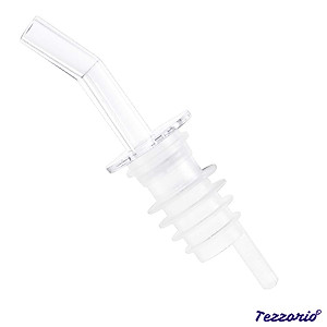 (Pack of 12) Free Flow Liquor Bottle Pourer without Collar, Clear Spout Bottle Pourer, Liquor Pour Spouts by Tezzorio