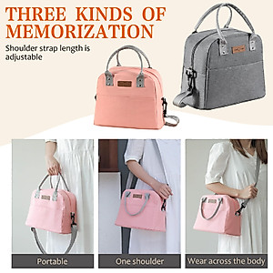 Insulated Lunch Bag For Women And Men - Waterproof Oxford Cloth Lunch Box Tote Bag Built-In Aluminum Film Keep Warm/Cool Lunch Bags For Travel,Outdoor,Office, Picnic (Shoulder strap-burgundy)