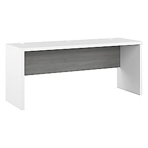 Bush Business Furniture Echo Computer Desk, Pure White and Shiplap Gray