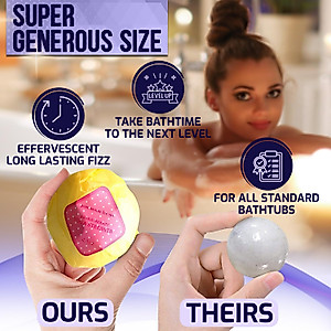 Bath Bombs Gift Set - The Best Ultra Bubble Fizzies with Natural Dead Sea Salt Cocoa and Shea Essential Oils, 6 x 4.1 oz, The Best Birthday Gift Idea for Her/Him, Wife, Girlfriend, Women