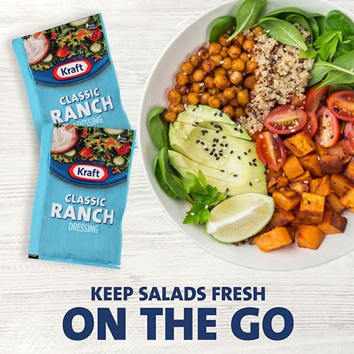 Kraft Ranch Salad Dressing Single Serve Packet (1.5 oz Single Serve Packets, Pack of 60)