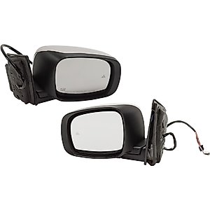 Kool Vue Driver & Passenger Side Power Heated Mirrors for Dodge Grand Caravan Chrysler Town & Country 2009-2016 With Signal Light & Blind Spot Monitor; Without Memory Chrome