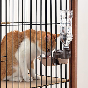 Richell Pet Water Rehydration Station, Gravity Fed Pet Water Station, Includes Bottle and Dish | Crate Attachment, BPA Free - Includes Water Bottle and Detachable Dish