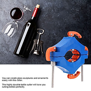 Double Blade Bottle Cutter, Cemented Carbide Wheel Glass Cutting Tool DIY Machine for Cut 2-8mm Thickness of Glass Bottle with Steel Holder