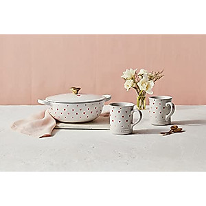 Le Creuset L'Amour Enameled Cast Iron Soup Pot, 2.75 Quarts, White with Heart Applique & Light Gold Knob