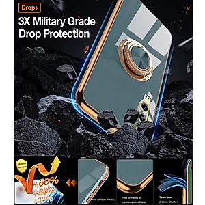 Wousunly Compatible with Huawei P30 Case Ring Holder Magnet Green, Huawei P30 Phone Case Silicone Shockproof Plate Luxury Slim Cover (Grey)