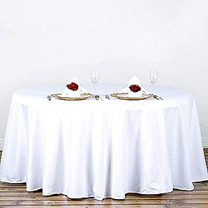 TANIASH 6 Packs White Round Tablecloth -90inch, 100% Polyester Table Cover for Wedding/Party/Birthday
