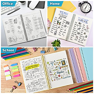 3 Pack Dotted Journal Notebook, 1 Subject Spiral Notebook with Pockets, A5 Bullet Journals,480 Perforated Pages 100gsm Thick Dotted Paper,Dot Journal Notebook for School Supplies Office,5.85" x 8.5"