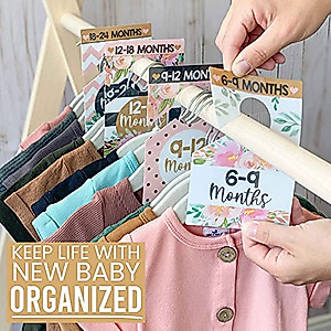 6 Baby Closet Size Dividers Baby Girl - Floral Baby Closet Dividers By Month, Baby Closet Organizer For Nursery Organization, Baby Essentials For Newborn Essentials Baby Girl, Nursery Closet Dividers