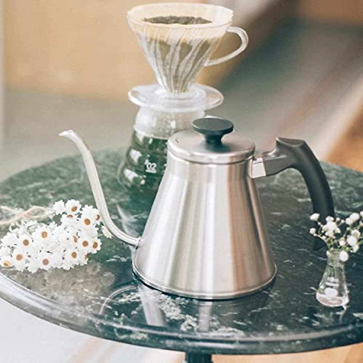 Hario V60 Fit Drip Kettle - 1200ml Silver for Perfect Pouring