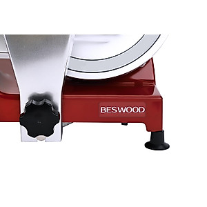 BESWOOD 10" Premium Chromium-plated Steel Blade Electric Deli Meat Cheese Food Slicer with Serving Plate Commercial and for Home use 240W BESWOOD250RX
